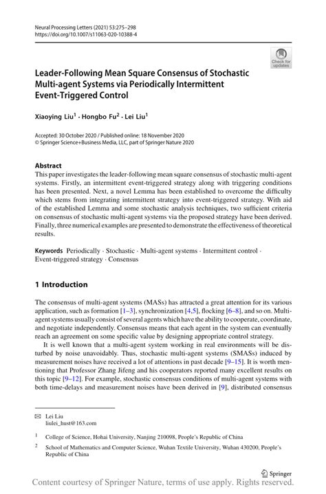 Leader Following Mean Square Consensus Of Stochastic Multi Agent