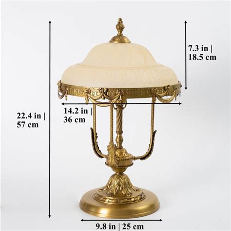 Glass Shade Table Lamp French Antique Decor Table Lamp Victorian