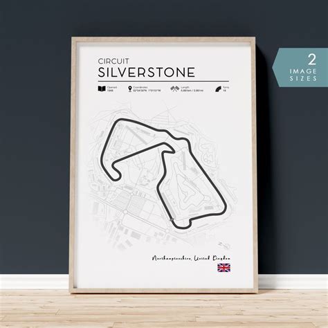 Formula 1 Silverstone Circuit Poster F1 Wall Art F1 Track Poster