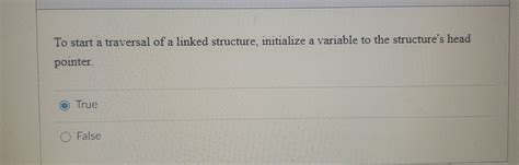 solved to start a traversal of a linked structure