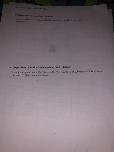 Solved Introduction For Laboratory Skills 5 Making Chegg Com