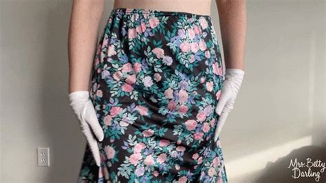 Floral Slip Navy String Bikini Panties White Gloves Tease Sfw Mrs