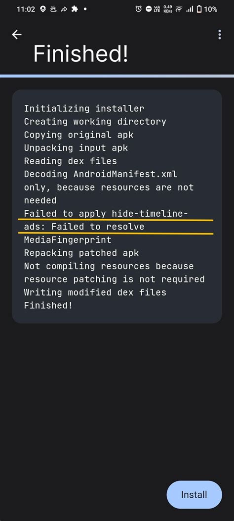 Tried Patching Insta But Patches Failed To Apply Solution Rrevancedapp