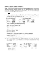 Chapter Solutions Solutions To Chapter Questions And Problems NOTE All End Of Chapter