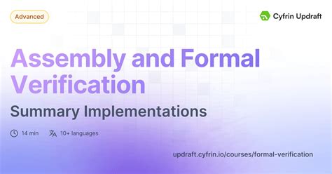 Assembly And Formal Verification Summary Implementations