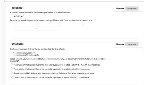 Solved Question 1 10 Points Save Answer A Partial Dna
