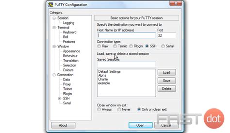 How To Open A Putty Session And Exit A Session