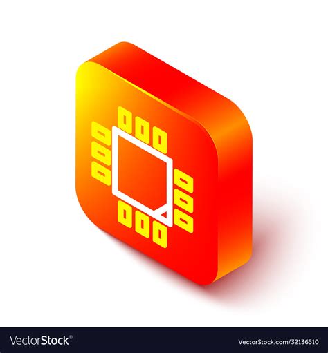 Isometric Line Computer Processor Royalty Free Vector Image