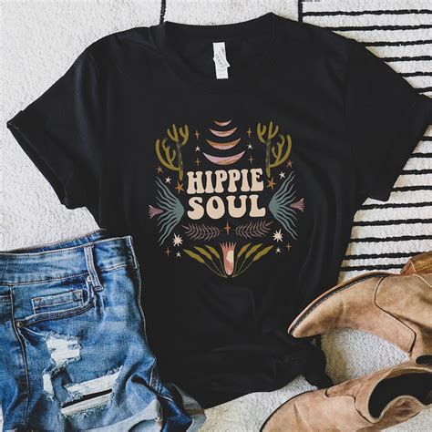 Hippie Shirt Hippie Soul Tee Hippie Moon Shirt Boho Tshirt Womens