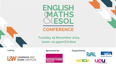 Online English Maths And Esol Conference 2024