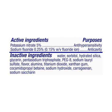 Sensodyne Clinical White Stain Protector Toothpaste Ingredients