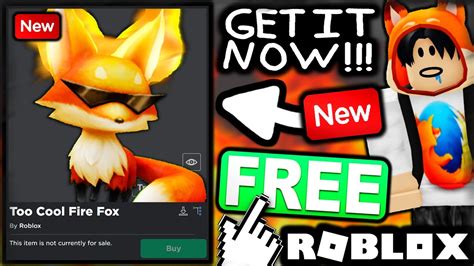 Free Accessory How To Get Too Cool Fire Fox New Roblox Promo Code Item Youtube