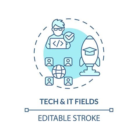 2d Editable Blue Icon Tech And It Fields Concept Monochromatic Isolated Vector Mooc Thin Line