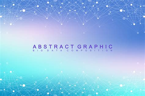 기하학적 그래픽 배경 분자 및 통신 화합물이 있는 빅 데이터 복합체 라인 신경총 최소한의 배열 디지털 데이터 시각화 과학 사이버 네틱 벡터 일러스트레이션 테크놀로지에 대한