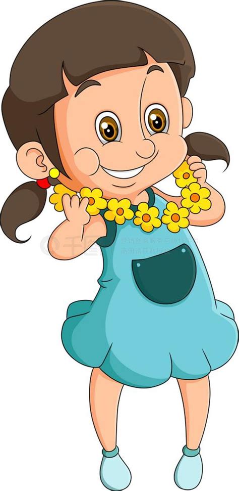 辫子免抠元素 小女孩微笑着要戴上可爱的花冠 素材免费下载 488像素 Eps格式 编号69828423 千图网