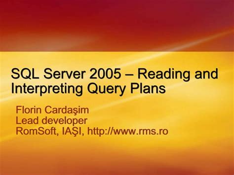 Sql Server Execution Plans Pptx Databases Computer Software And