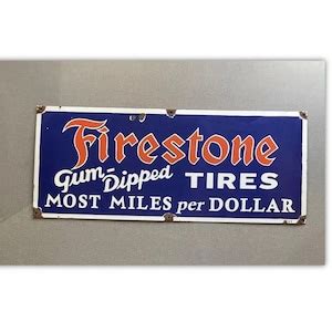 VINTAGE RARE FIRESTONE Tires Porcelain Sign Gas Oil Car Etsy