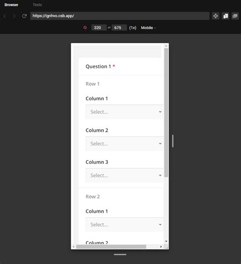Matrix Dropdown Column Headers Appear Regardless Of The Disabled Showheader Option · Issue