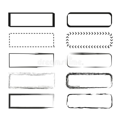 Hand Drawn Rectangular Frames Square Frames Set Vector Illustration Eps 10 Stock Vector