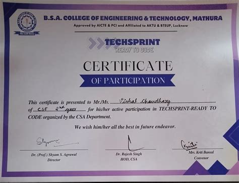 Excited To Share My First Certificate Techsprint Ready To Code