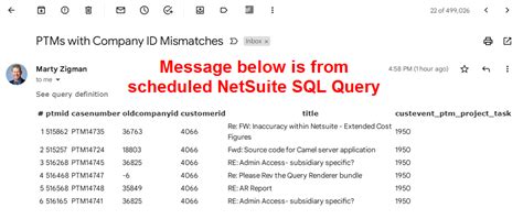 Email Netsuite Sql Queries Like Saved Search