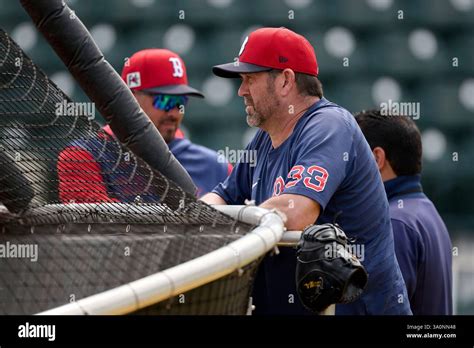 Boston Red Sox Coach Jason Varitek 33 During Batting Practice Before