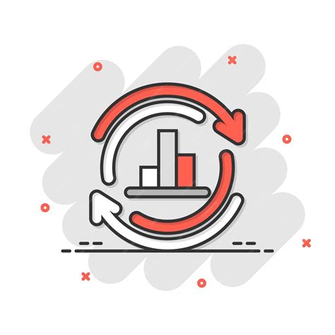 Premium Vector Growing Bar Graph Icon In Comic Style Increase Arrow Cartoon Vector