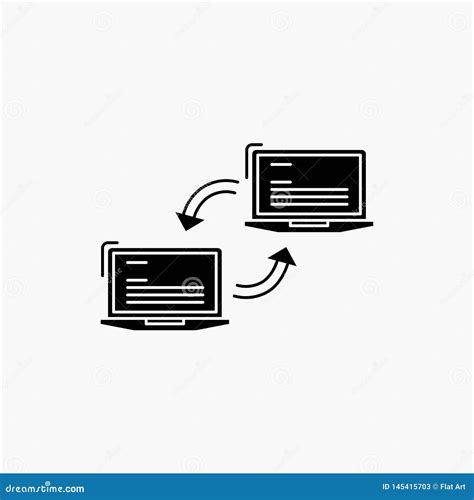 Computer Connection Link Network Sync Glyph Icon Vector Isolated Illustration Stock Vector