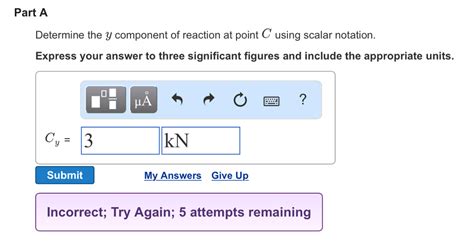 solved determine the y component of reaction at point c