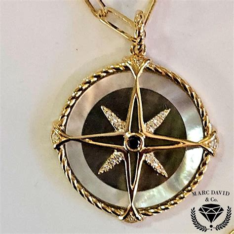 Effy 14kt Compass Necklace With Diamonds And Mother Of Pearl Ebay