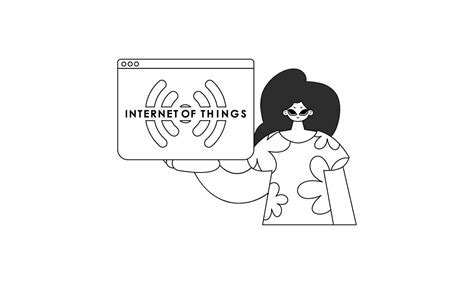 A Woman Holding Up A Sign That Says Internet Of Things 29176835 Vector Art At Vecteezy