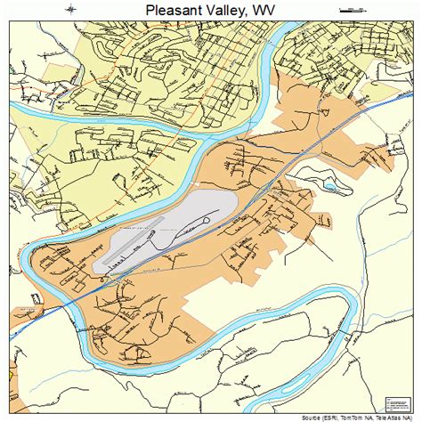 Pleasant Valley West Virginia Street Map 5464228