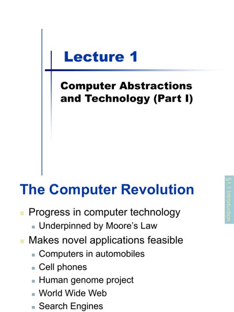 Lecture 01 Computer Abstractions And Technology Pdf Computer