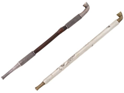 Lot 248 Antique Japanese Meiji Silver Kiseru Smoking Pipe
