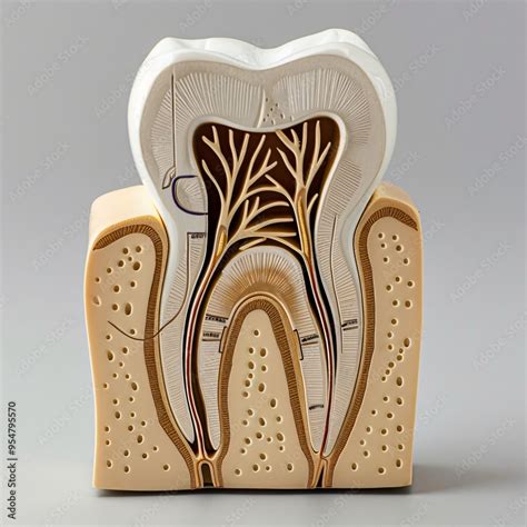 Anatomical Tooth Model Dental Anatomy Human Tooth Cross Section Enamel Dentin Pulp Root