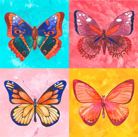 여러 가지 빛깔의 나비 티셔츠 Tenstickers