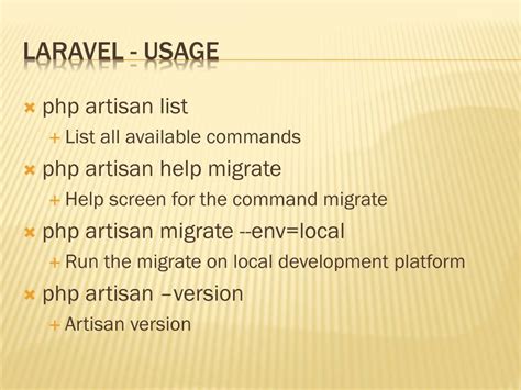 ppt laravel and artisan cli powerpoint presentation free download