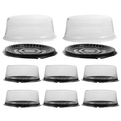 10pcs Reusable Plastic Bakery Cake Box Round Cake Reusable Plastic Container With Lids Cake