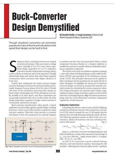 ☑ Design Of Inductor In Buck Converter