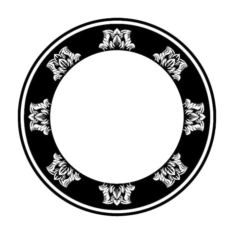 Premium Vector Vector Black Rounded Corner Circle Floral Frame