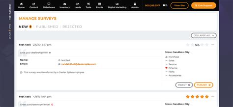 Approving And Rejecting User Surveys And Testimonials Dealer Spike