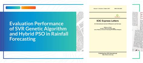 evaluation performance of svr genetic algorithm and hybrid pso in