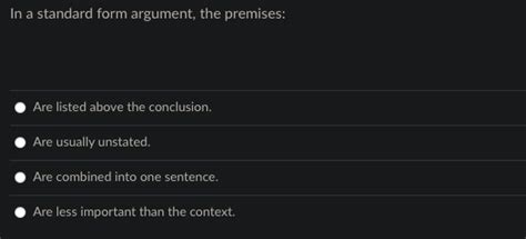[solved] In A Standard Form Argument The Premises Are Listed Above The Course Hero