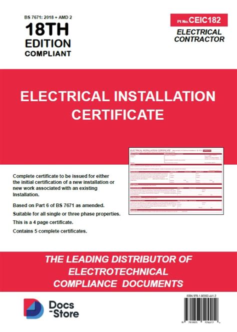 Docs Ceic182 Niceic Install Certificate Erf Electrical