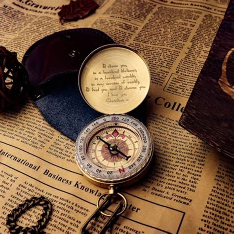 Personalized Engraved Brass Compass With Handwriting Custom Working Compass T For Friends