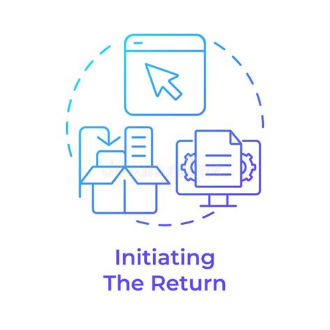 Initiating The Return Blue Gradient Concept Icon Stock Illustration Illustration Of Outline