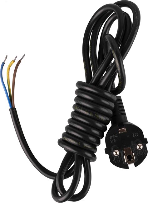 Шнур сетевой с вилкой ПВС 3х0 75 81 черный 1 5 м артикул 99927927 УПП 5 купить в Москве и РФ