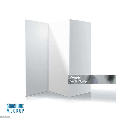 빈 삼중 종이 브로셔 모형 흰색에 격리 벡터 일러스트레이션 0명에 대한 스톡 벡터 아트 및 기타 이미지 0명 3차원 형태 A4 용지 Istock