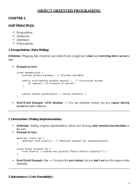 Object Oriented Programing Unit 1 Object Oriented Programing Chapter