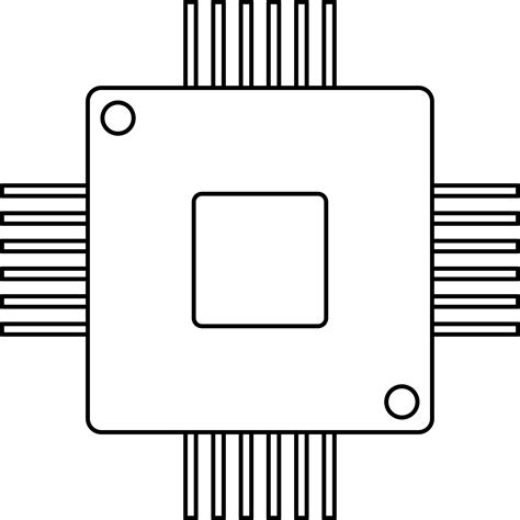Isolated Cpu In Line Art Illustration 24392815 Vector Art At Vecteezy